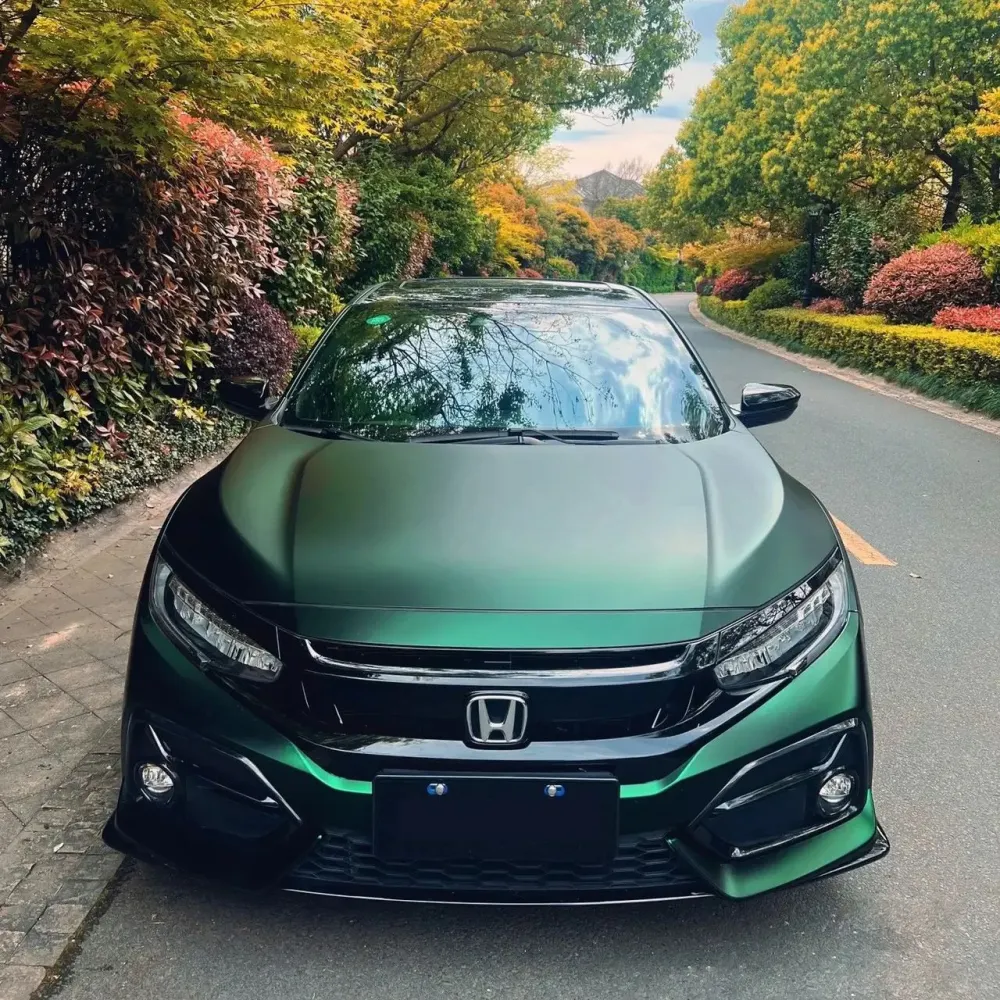 Matte Venom Green Wrap | Metallic Chrome Venom Green Car Vinyl - ALUKOVINYL