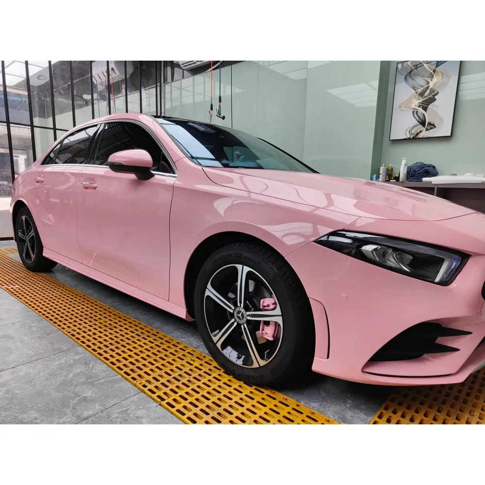 Best Gloss Crystal Peach Pink Car Wrap | Crystal Peach Pink Vinyl Wraps