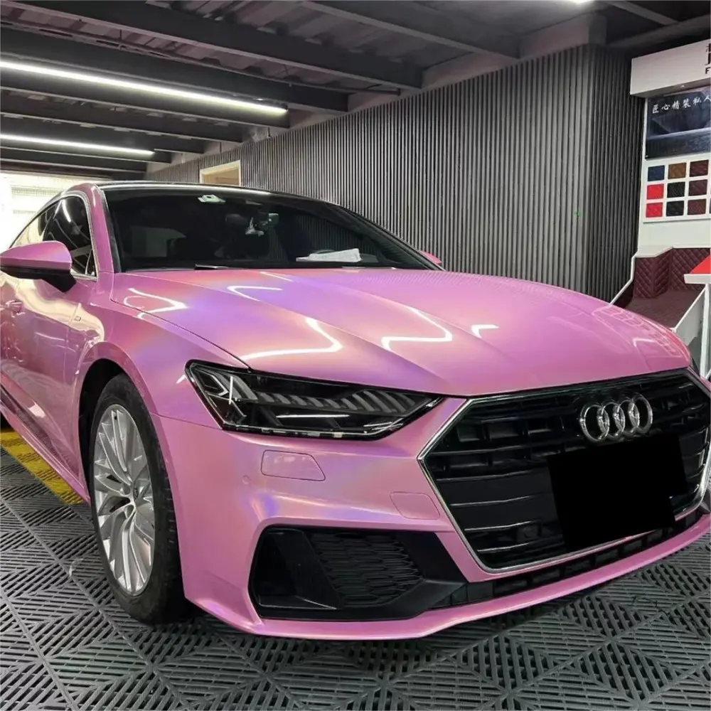 Best Gloss Rainbow Pink Car Wrap | Metallic Rainbow Pink Vinyl Wrap ...