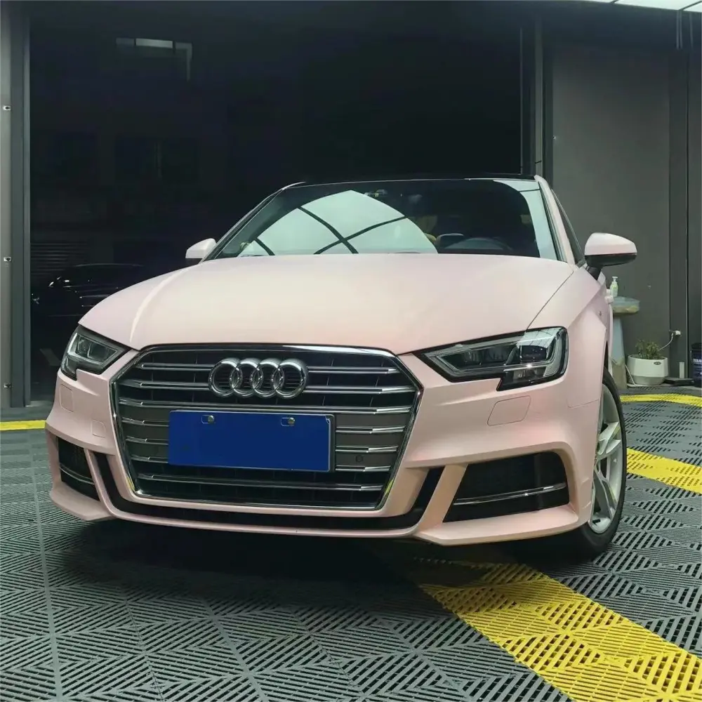 Matte Metallic Chameleon Light Pink White Car Wrap | Light Pink White Vinyl