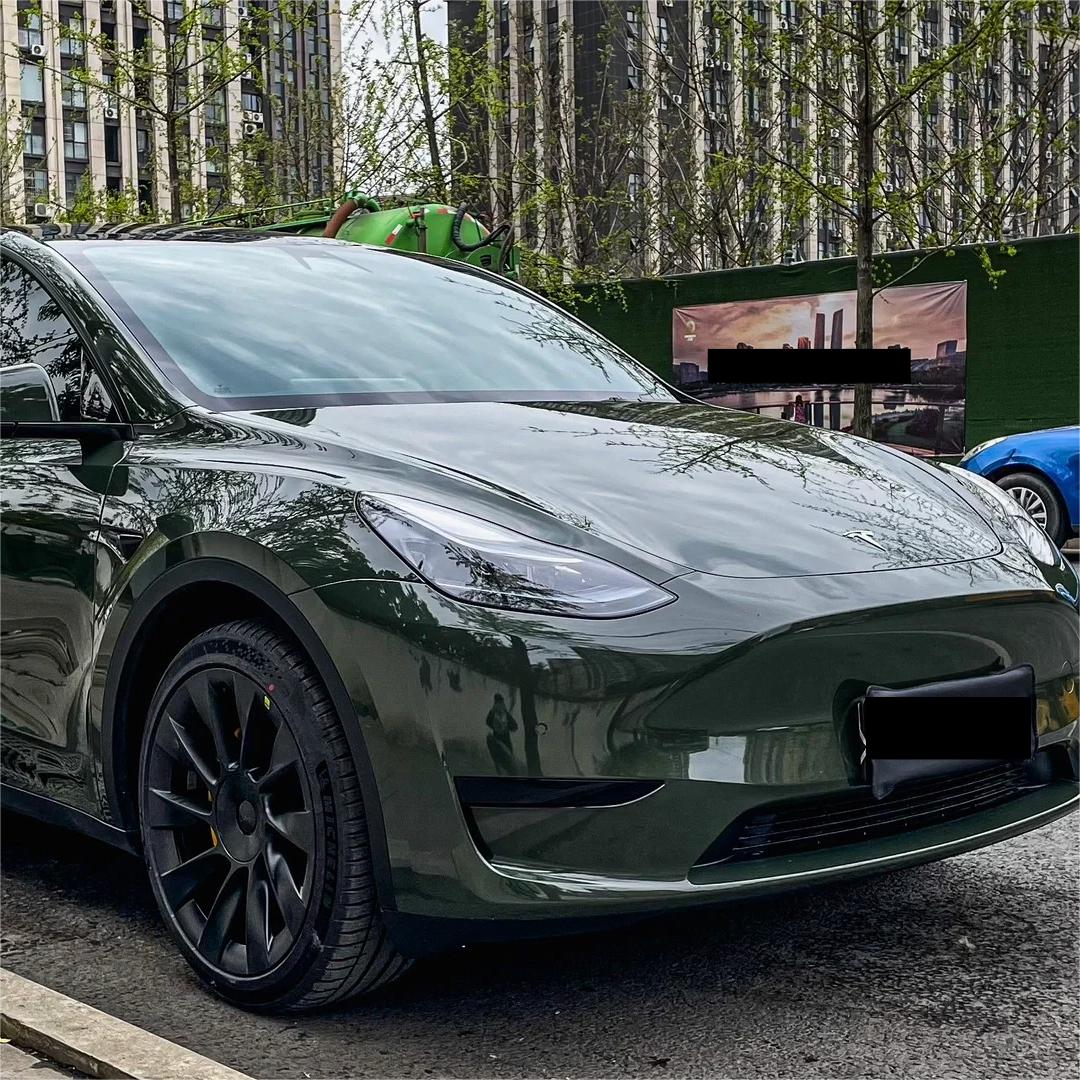 Gloss Black Olive Green Car Wrap | Black Olive Green Vinyl Wraps ...