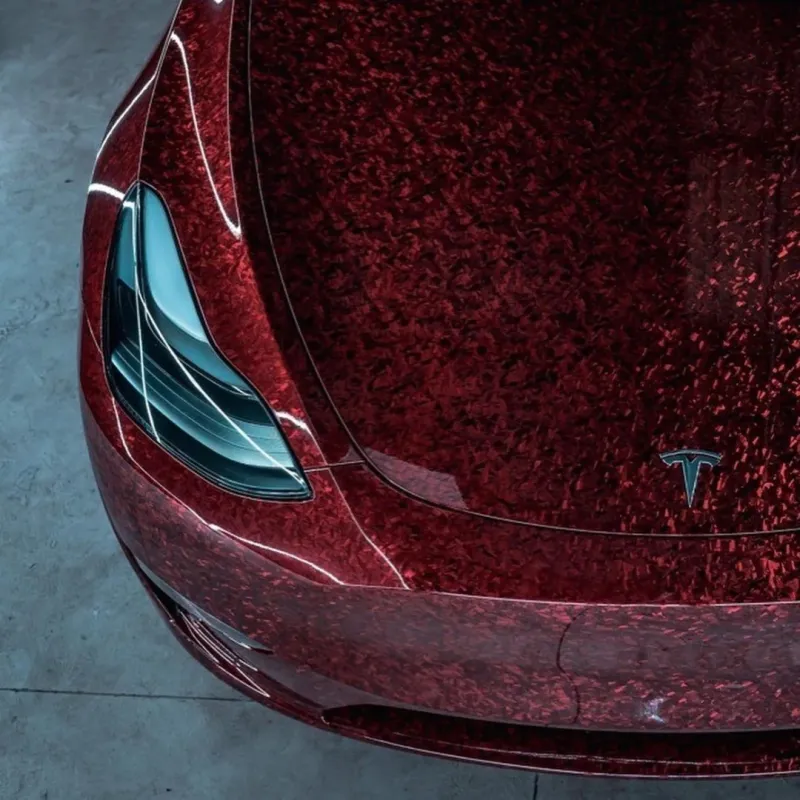 Best Gloss Red Forged Carbon Car Wrap | Gloss Red Forged Carbon Car Wraps