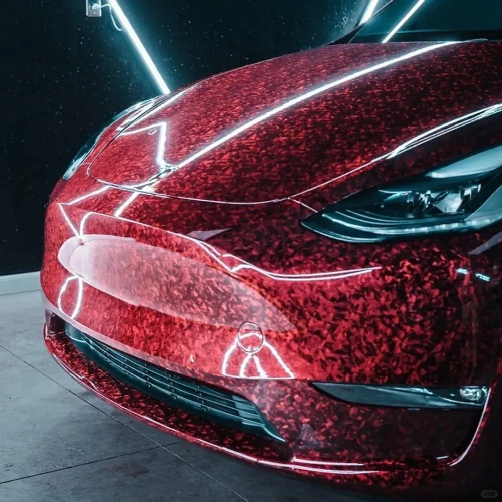 Best Gloss Red Forged Carbon Car Wrap | Gloss Red Forged Carbon Car Wraps