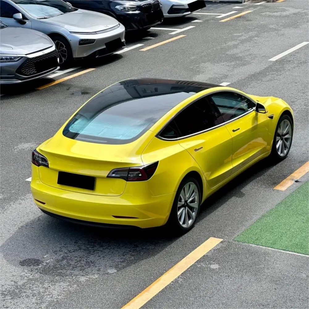 Best Gloss Lemon Yellow Car Wrap | Lemon Yellow Vinyl Wraps - ALUKOVINYL