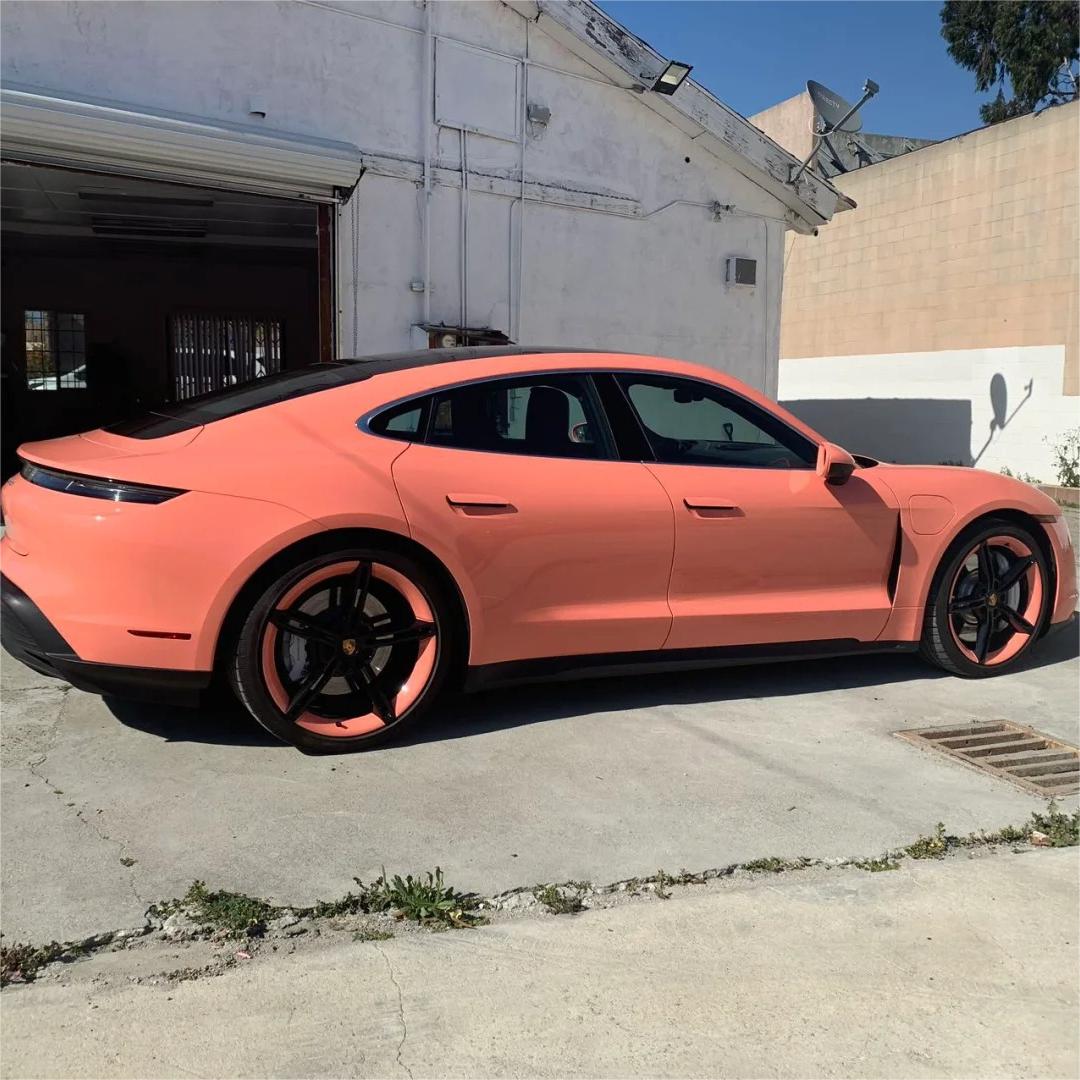 Gloss Salmon Pink Car Wrap | Salmon Pink vinyl Wrap - ALUKOVINYL