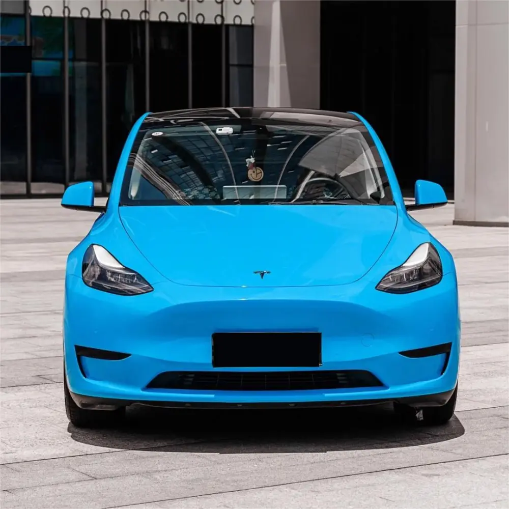 Gloss Crystal Sky Blue Vinyl Wrap | Crystal Sky Blue Car Wraps - ALUKOVINYL