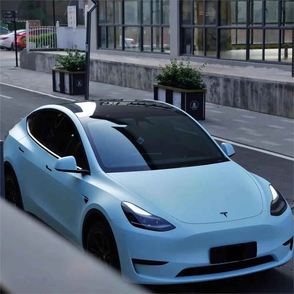 Matte Light Blue Car Wrap | Light Blue Vinyl Wraps ALUKOVINYL