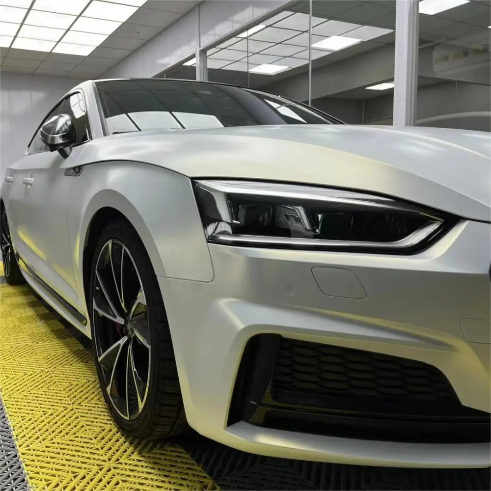 Matte Metallic Gold White Car Wrap | Matte Chameleon Gold White Vinyl Wraps