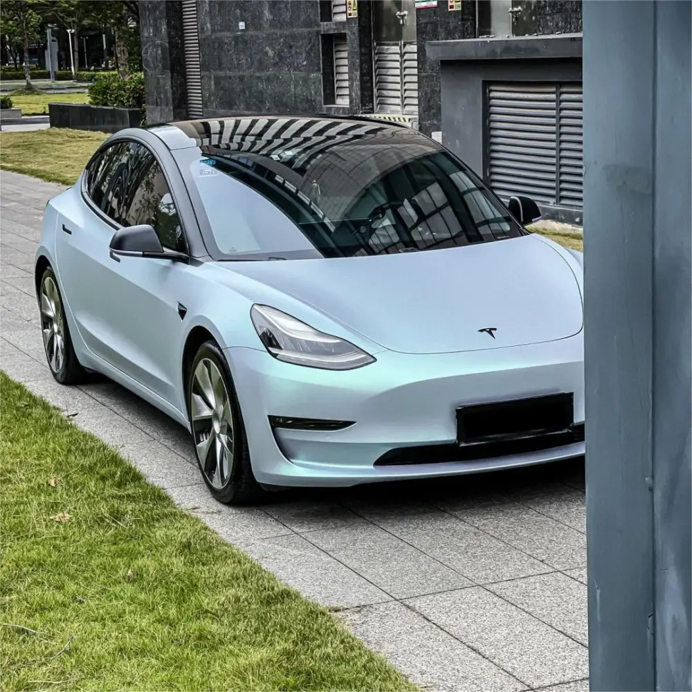 Matte Chameleon Green Blue Car Wrap | Matte Metallic Chameleon Green ...