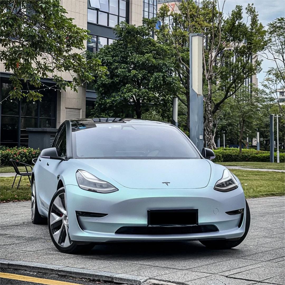Matte Chameleon Green Blue Car Wrap | Matte Metallic Chameleon Green ...