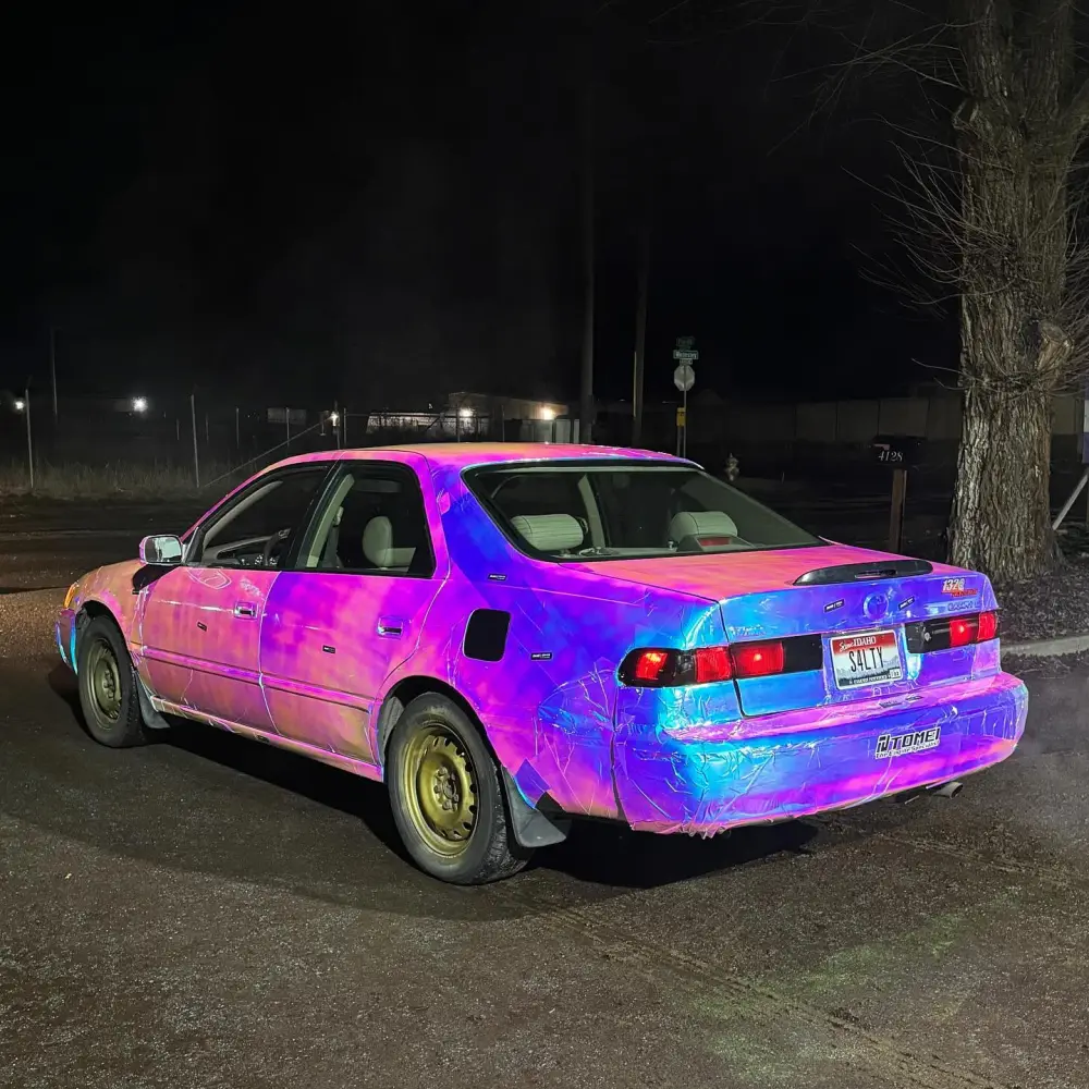 Gloss Chrome White Vinyl Wrap | White Holographic Car Wraps - ALUKOVINYL