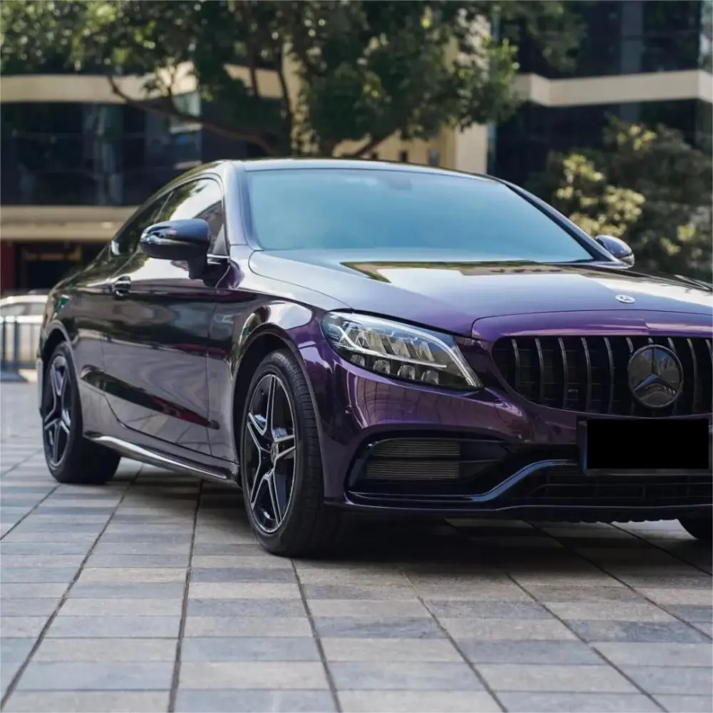 Gloss Dark Purple Vinyl Wrap | Metallic Dark Purple Car Wraps - ALUKOVINYL