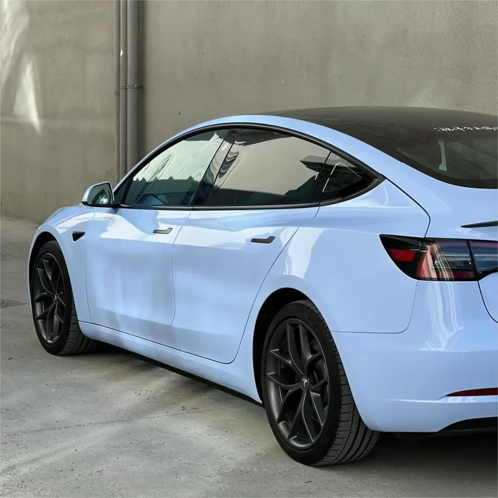 Best Gloss Macaron Blue Car Wrap | HMacaron Blue Vinyl Wraps - ALUKOVINYL