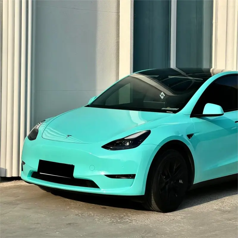 Best Gloss Tiffany Blue Vinyl Wrap | Cyan Blue Car Wrap