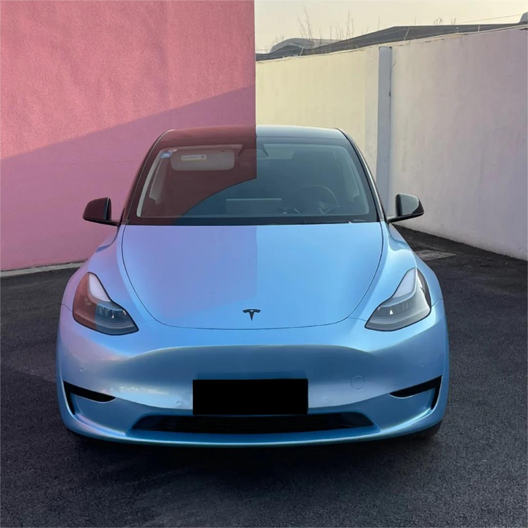Best Gloss Mist Blue Car Wrap | Metallic Mist Blue Vinyl Wraps - ALUKOVINYL