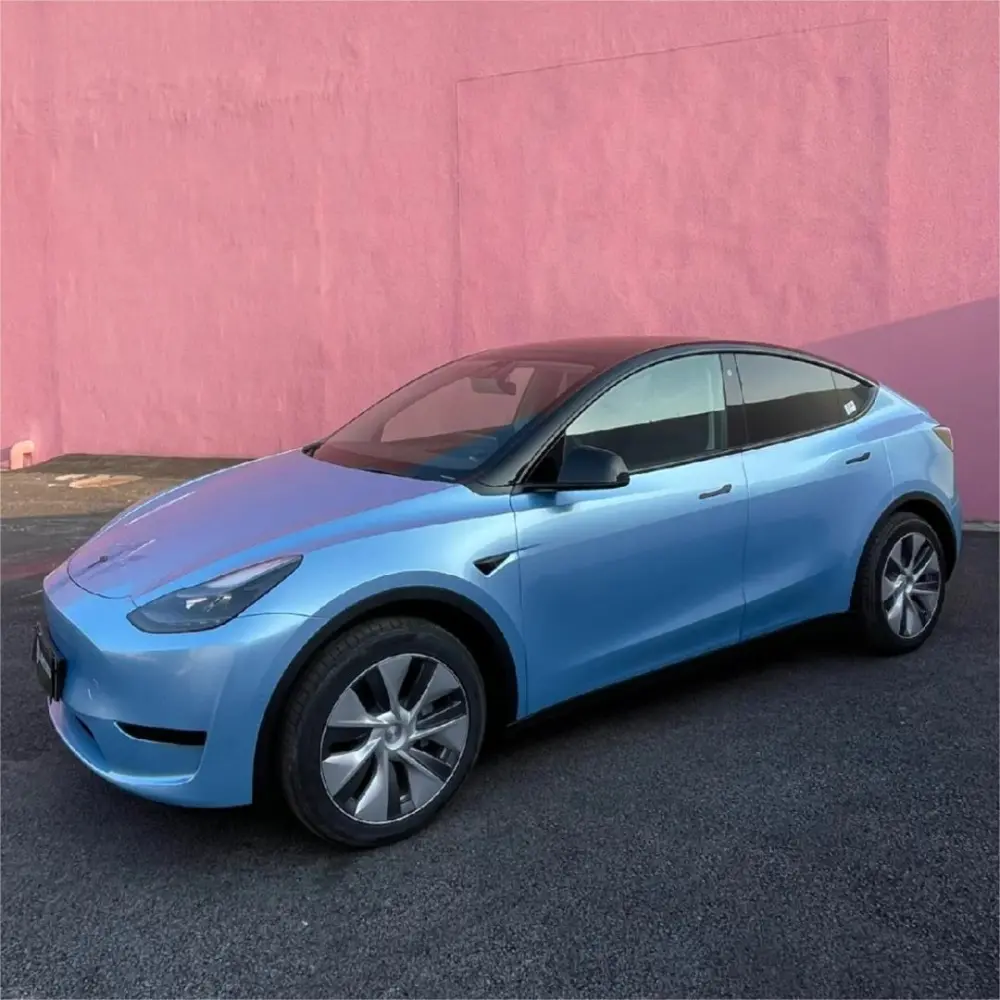 Best Gloss Mist Blue Car Wrap | Metallic Mist Blue Vinyl Wraps - ALUKOVINYL