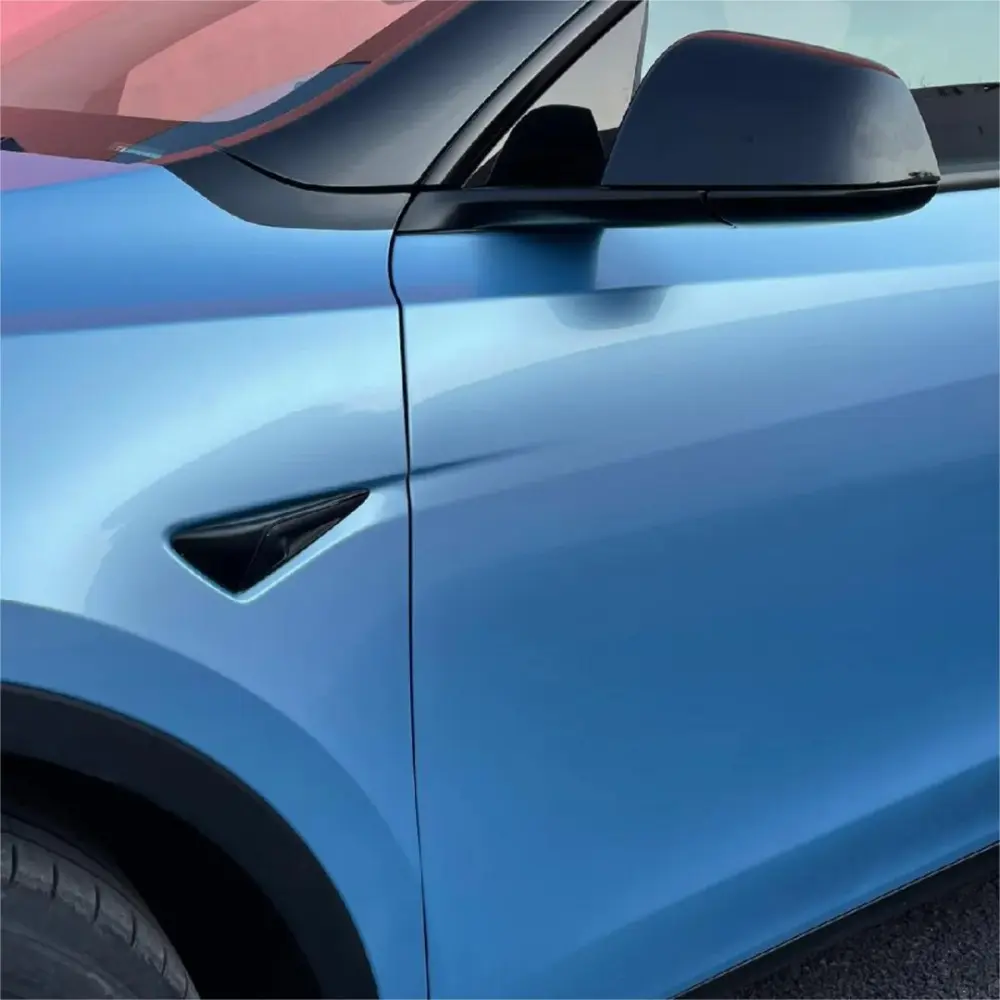 Best Gloss Mist Blue Car Wrap | Metallic Mist Blue Vinyl Wraps - ALUKOVINYL