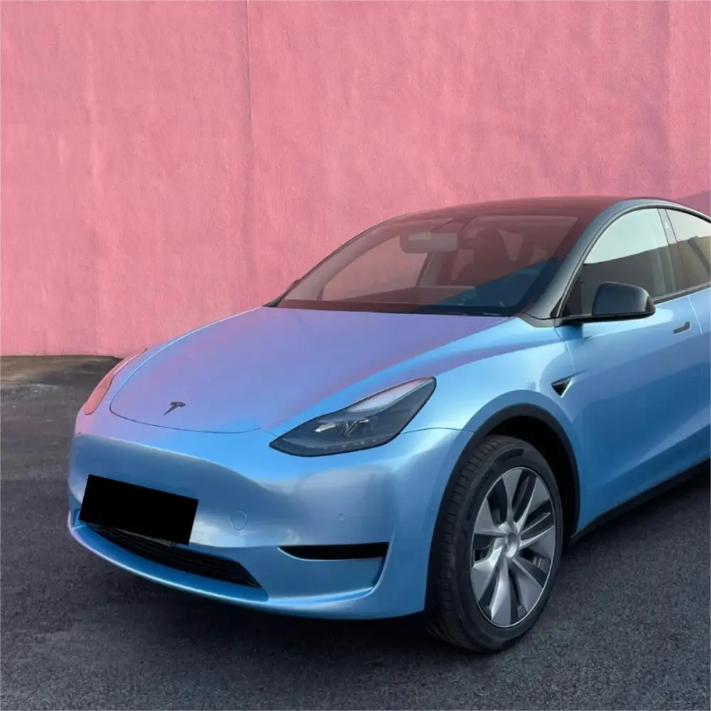 Best Gloss Mist Blue Car Wrap | Metallic Mist Blue Vinyl Wraps - ALUKOVINYL
