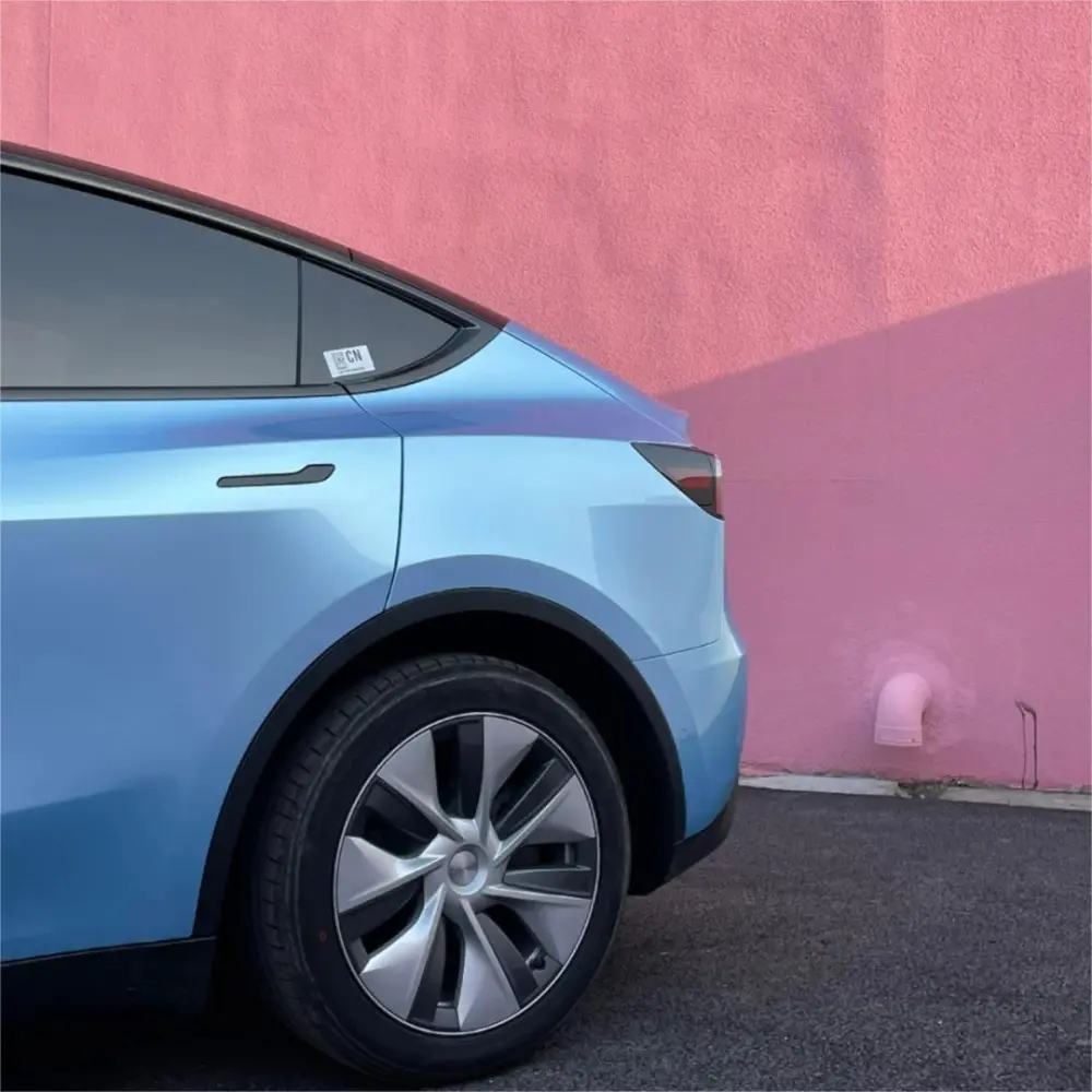 Best Gloss Mist Blue Car Wrap | Metallic Mist Blue Vinyl Wraps - ALUKOVINYL
