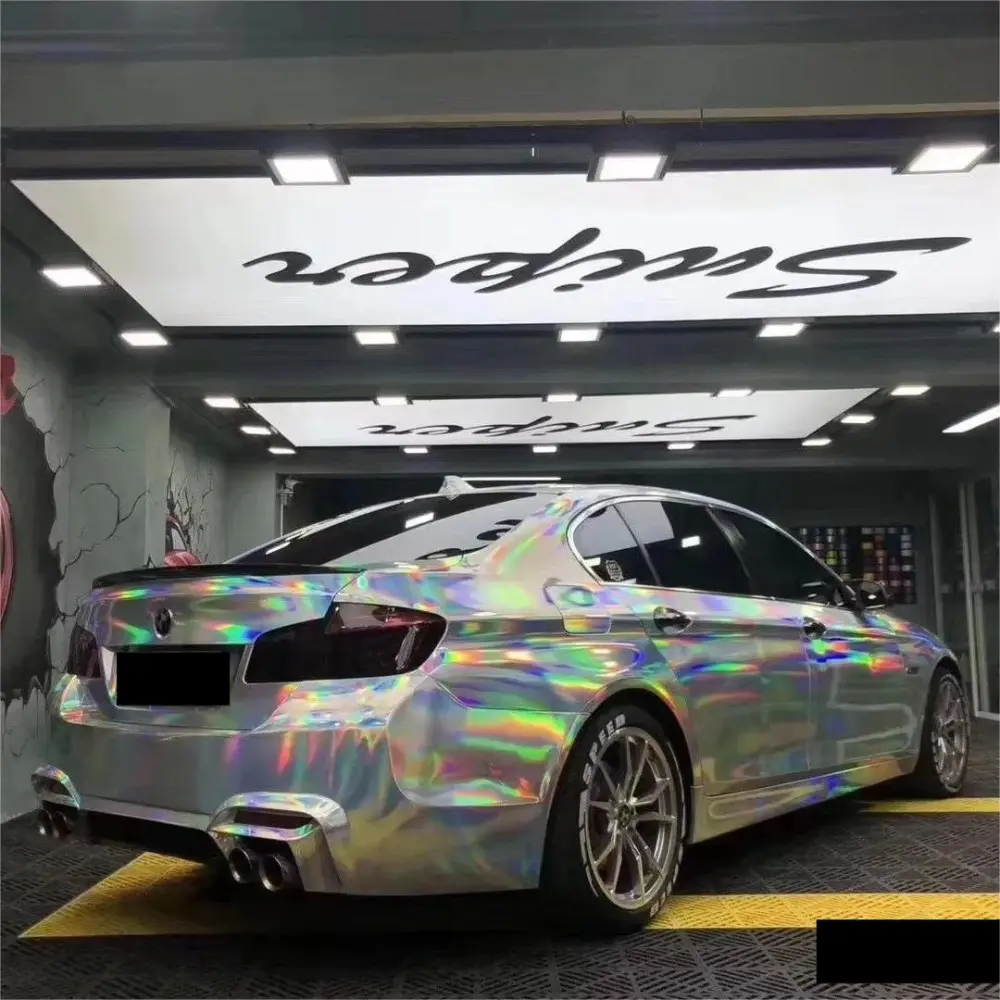 Best Gloss Silver Holographic Chrome Car Wrap | Aluko