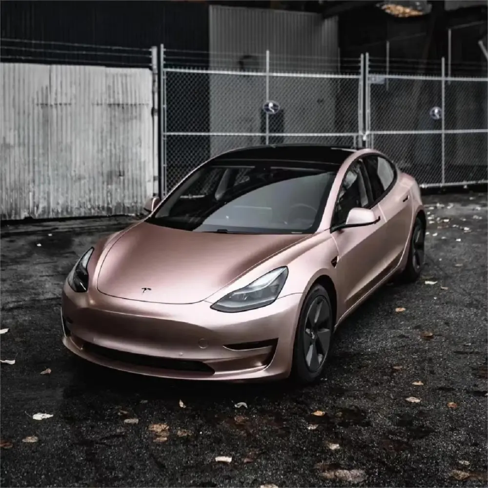Best Satin Rose Gold Car Wrap | Matte Metallic Rose Gold Wraps - ALUKOVINYL