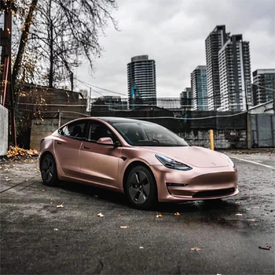 Best Satin Rose Gold Car Wrap | Matte Metallic Rose Gold Wraps - ALUKOVINYL