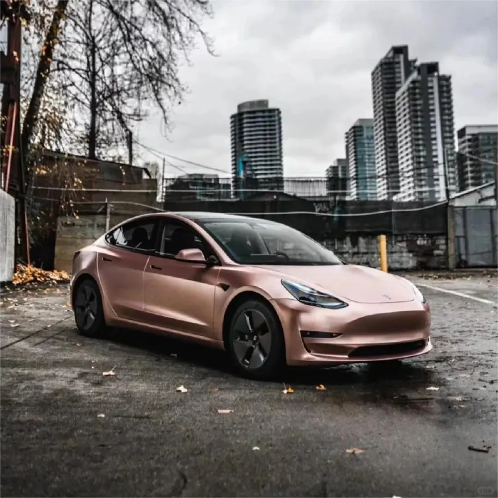 Best Satin Rose Gold Car Wrap | Matte Metallic Rose Gold Wraps - ALUKOVINYL
