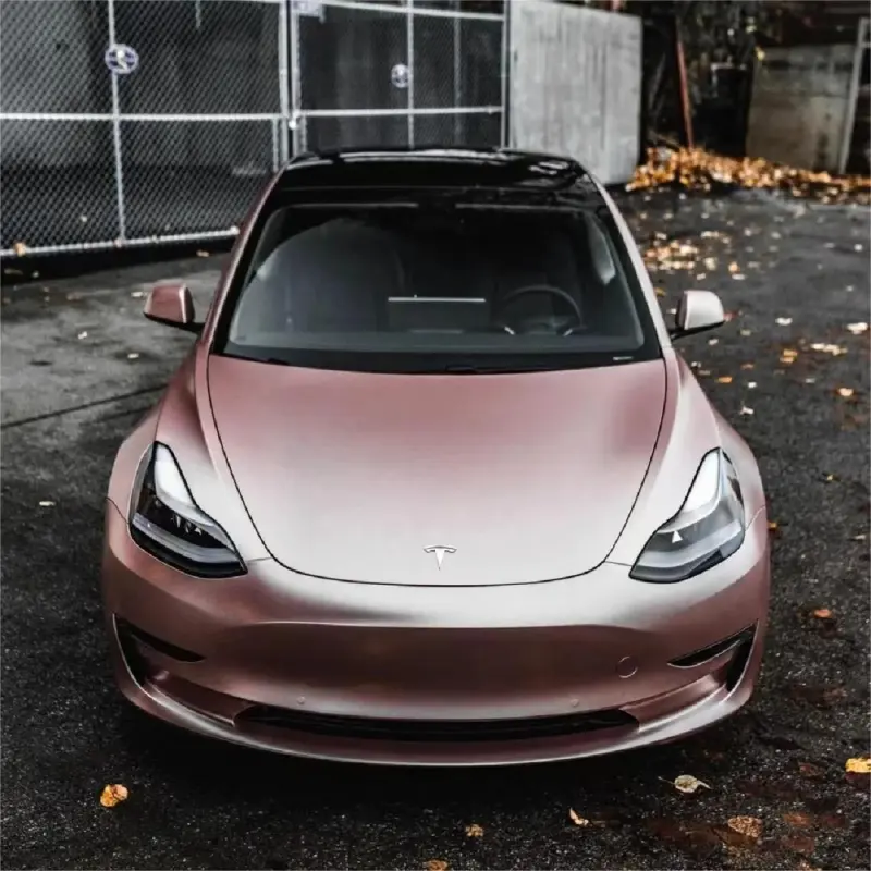 Best Satin Rose Gold Car Wrap | Matte Metallic Rose Gold Wraps - ALUKOVINYL