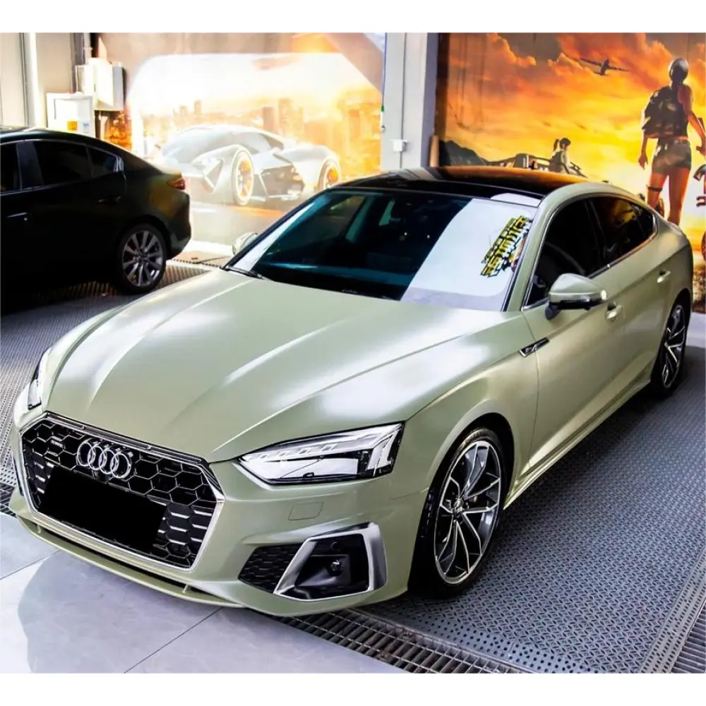Best Satin Khaki Light Green Car Wrap | Matte Khaki Light Green Vinyl Wraps