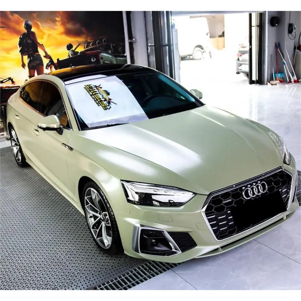 Best Satin Khaki Light Green Car Wrap | Matte Khaki Light Green Vinyl Wraps
