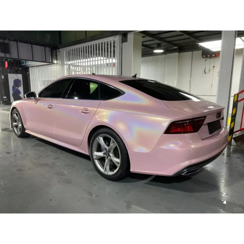 Gloss Rainbow Light Pink Car Wrap | Metallic Rainbow Light Pink Vinyl Wraps