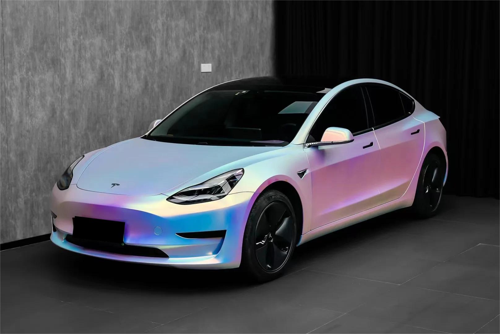 White Holographic Car Wrap