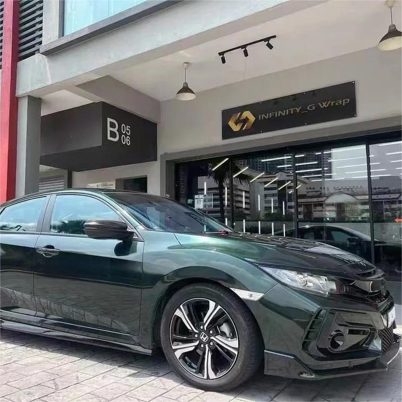 Cool Gloss Dark Green Car Wrap | Gloss Metallic Dark Green Vinyl Wraps