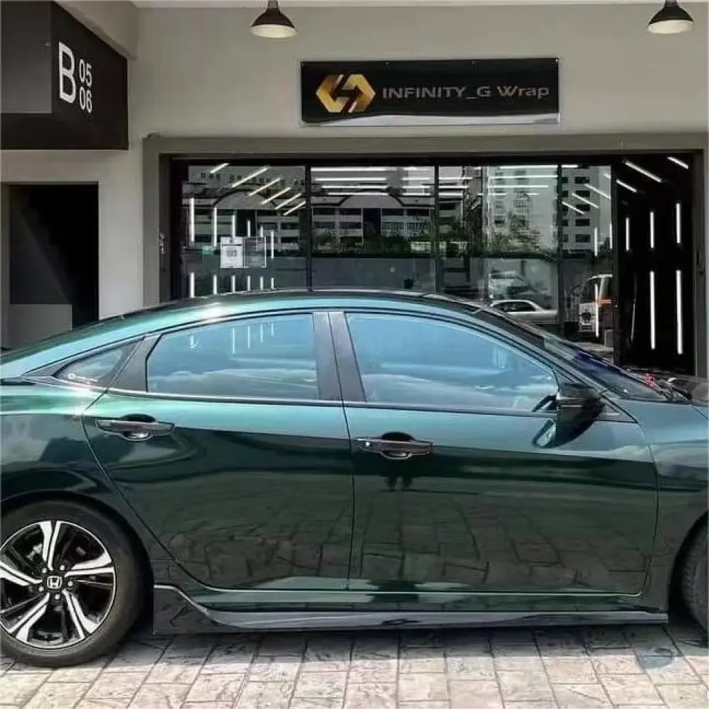 Cool Gloss Dark Green Car Wrap | Gloss Metallic Dark Green Vinyl Wraps