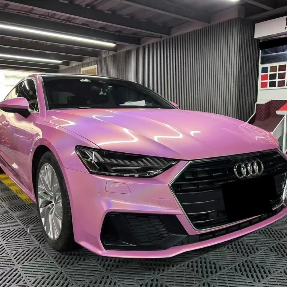 Best Gloss Rainbow Pink Car Wrap | Metallic Rainbow Pink Vinyl Wrap ...