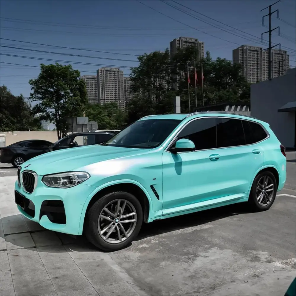 Cool Chrome Tiffany Blue Wrap | Satin Tiffany Blue Car Wrap