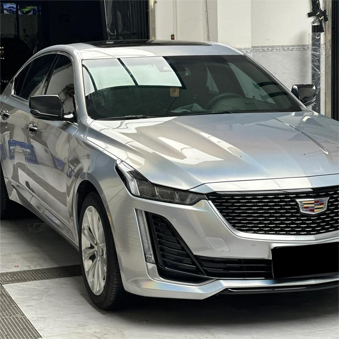 Gloss Rainbow Silver Car Wrap | Holographic Silver Wraps