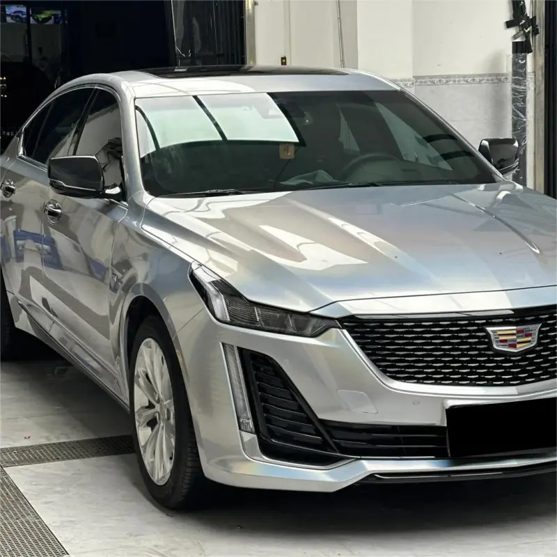 Gloss Rainbow Silver Car Wrap | Holographic Silver Wraps