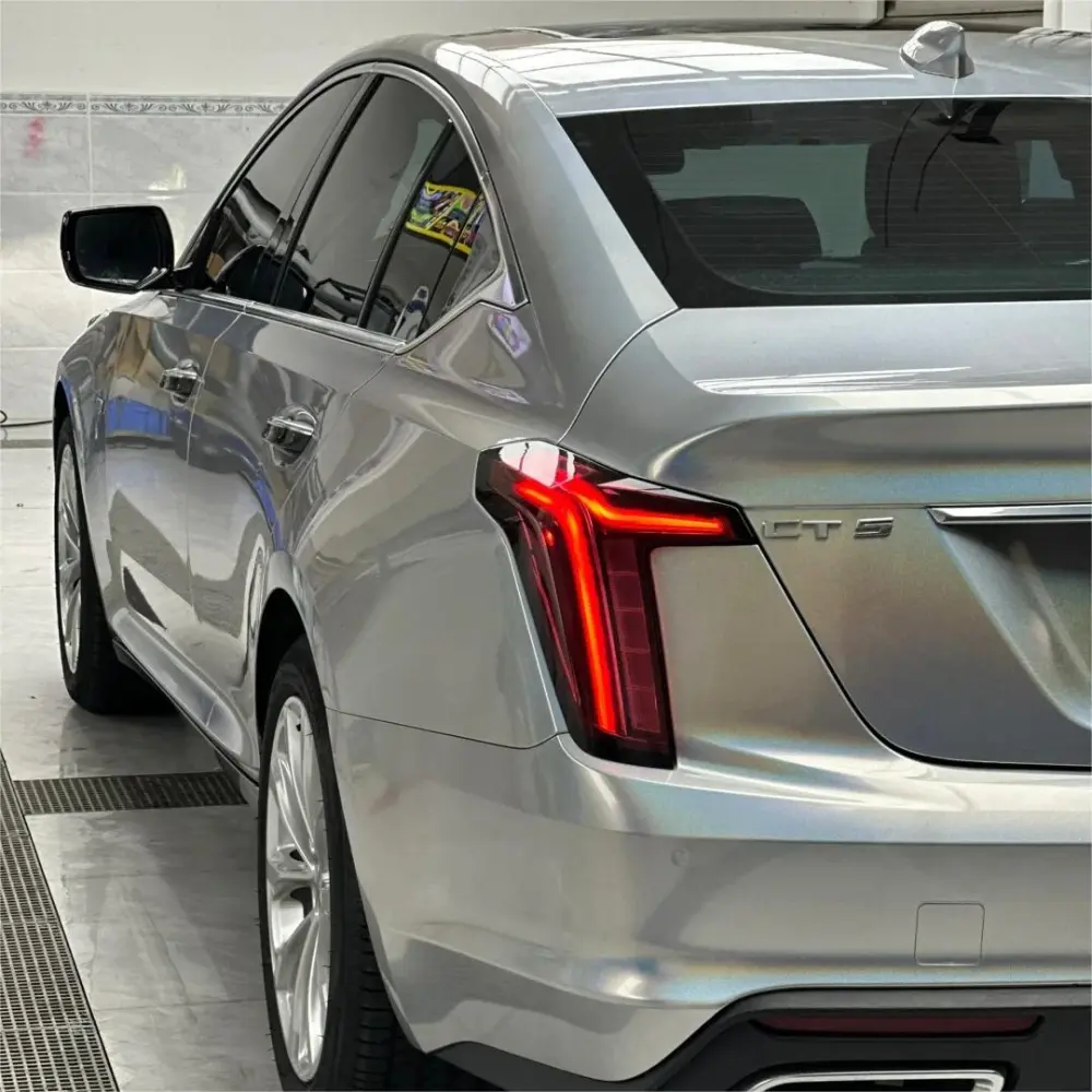 Gloss Rainbow Silver Car Wrap | Holographic Silver Wraps