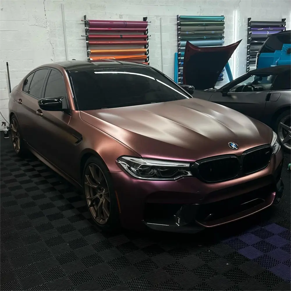 Best Matte Brown Red Car Wrap | Diamond Brown Red Vinyl Wrap