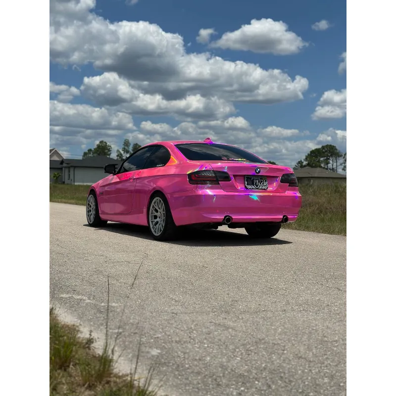 Holographic Pink Vinyl Wrap | Gloss Holographic Pink Car Wraps - ALUKOVINYL
