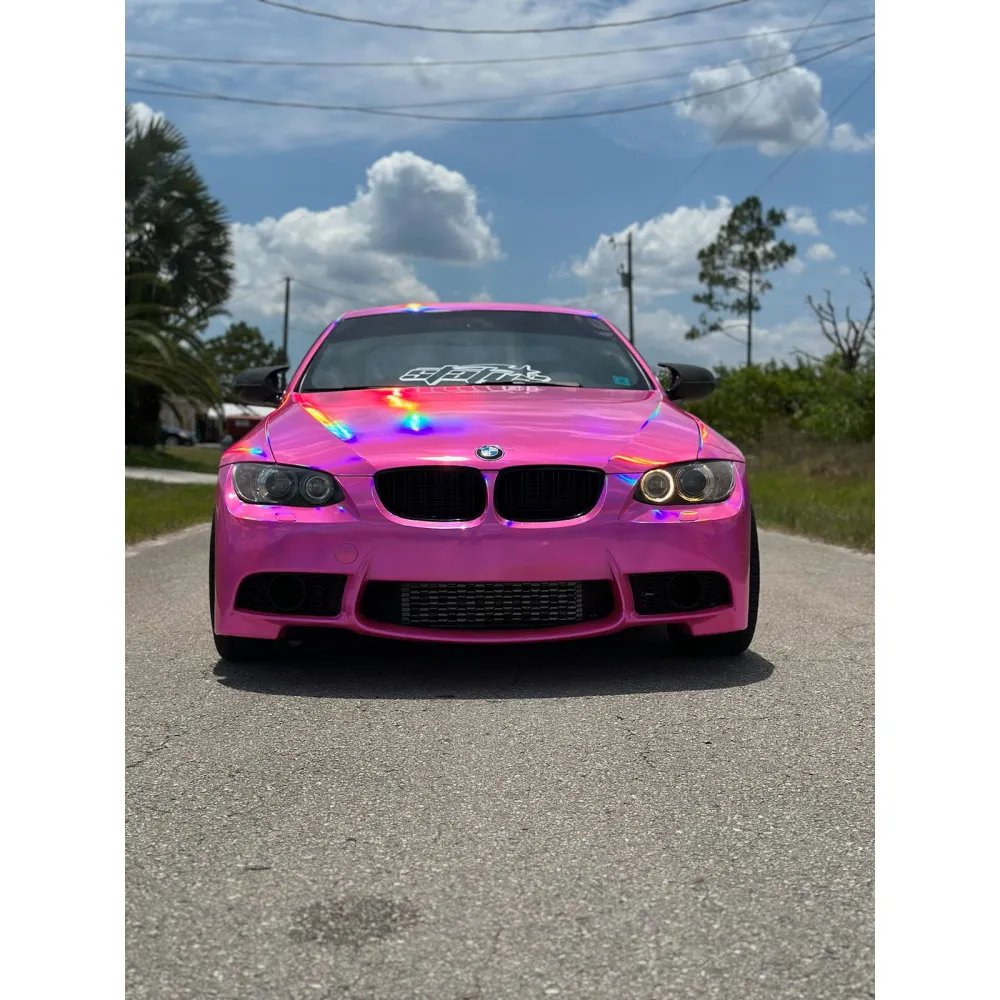 Holographic Pink Vinyl Wrap | Gloss Holographic Pink Car Wraps - ALUKOVINYL