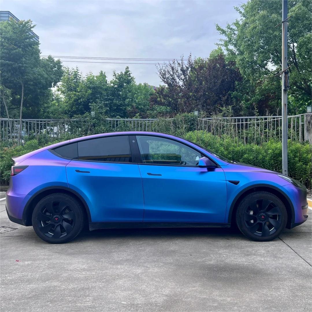 Matte Blue Purple Car Wrap | Chameleon Blue Purple Wraps