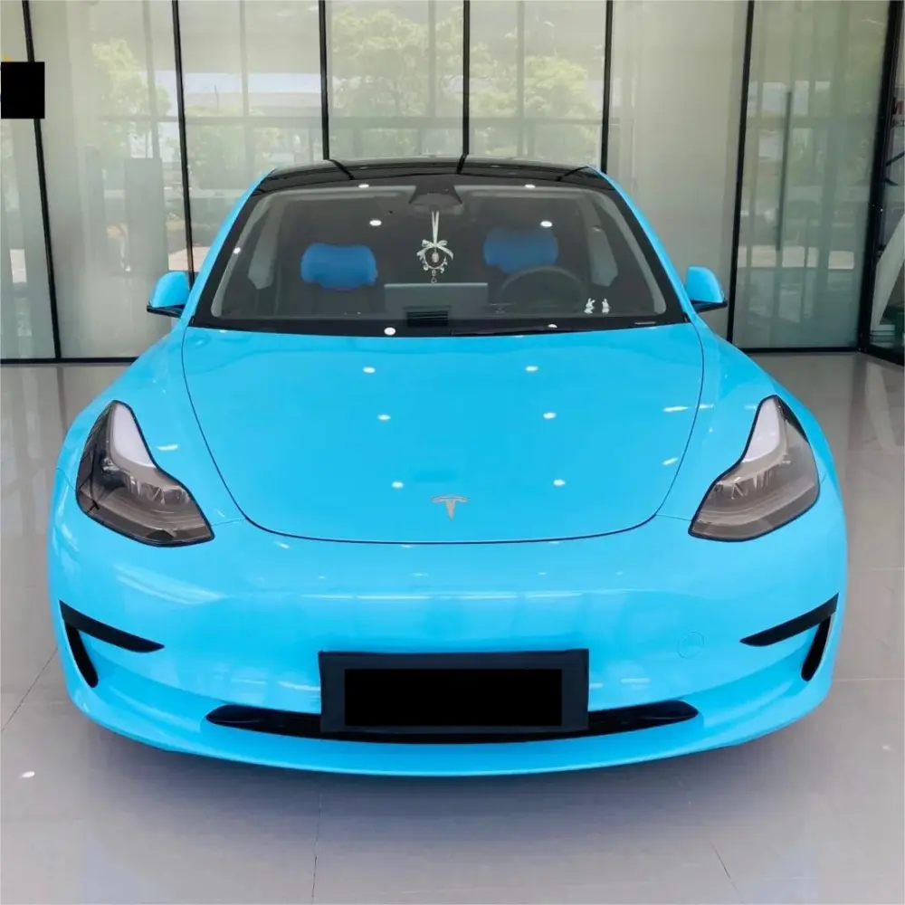 Gloss Glitter Sky Blue Car Wrap | Metallic Sparkle Sky Blue Vinyl Wraps
