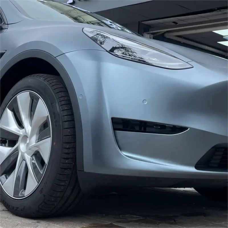 Best Matte Grey Blue Car Wrap | Metallic Grey Blue Vinyl Wraps - ALUKOVINYL