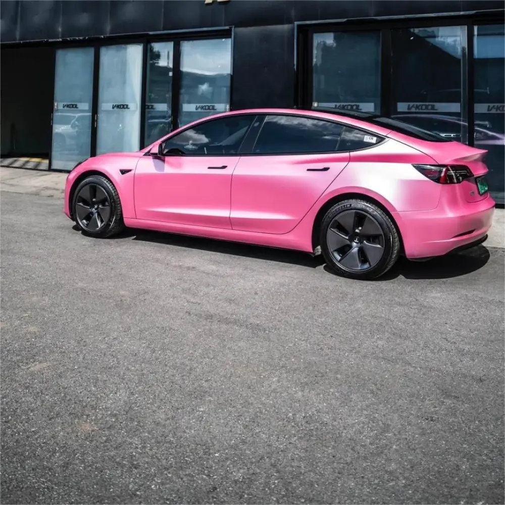 Matte Shell Pink Car Wrap | Metallic Shell Pink Vinyl Wraps