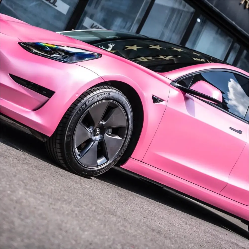 Matte Shell Pink Car Wrap | Metallic Shell Pink Vinyl Wraps