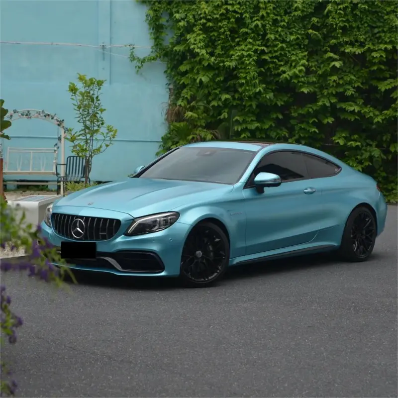 Matte Lake Blue Vinyl Wrap | Metallic Lake Blue Car Wraps