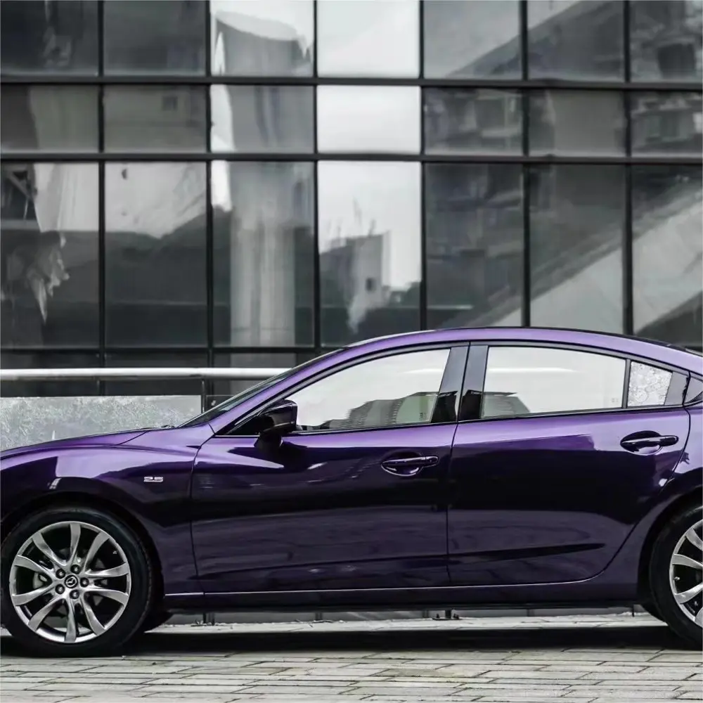 Gloss Dark Purple Vinyl Wrap | Metallic Dark Purple Car Wraps - ALUKOVINYL