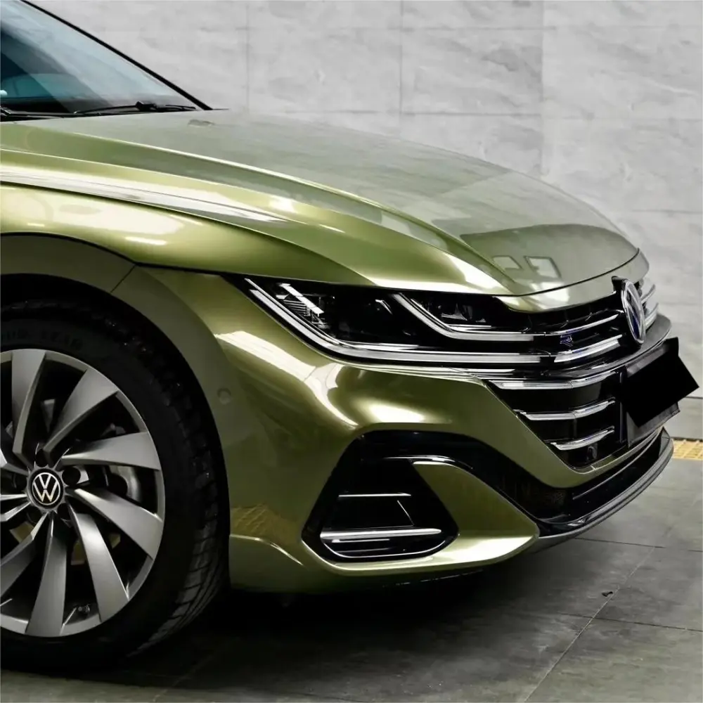 Gloss Olive Green Vinyl Wrap | Metallic Olive Green Car Wraps - ALUKOVINYL